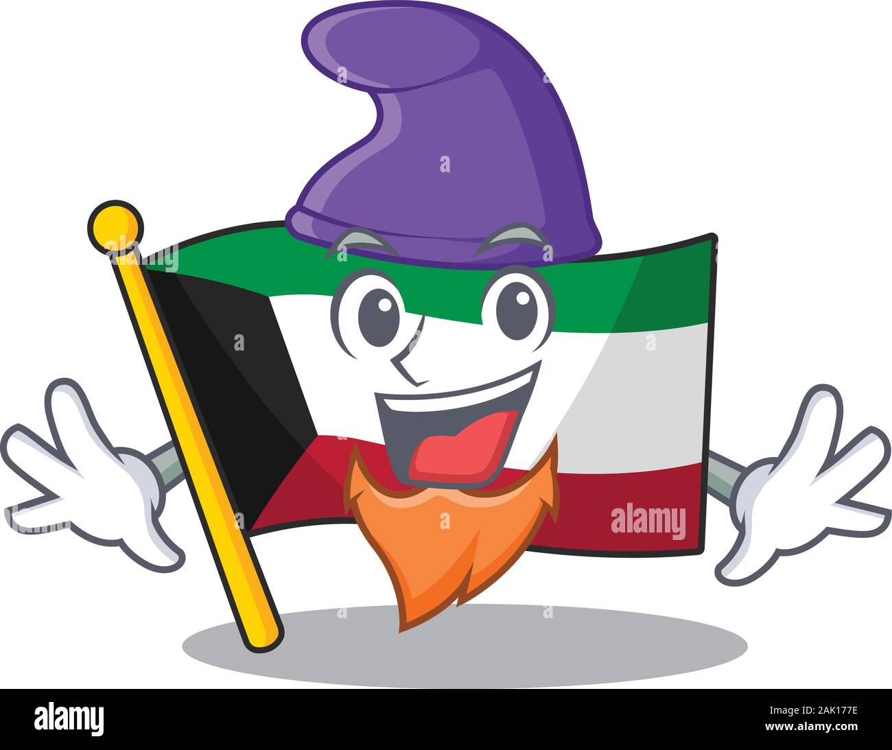 Funny flag kuwait cartoon mascot performed as an Elf Stock Vector Image ...