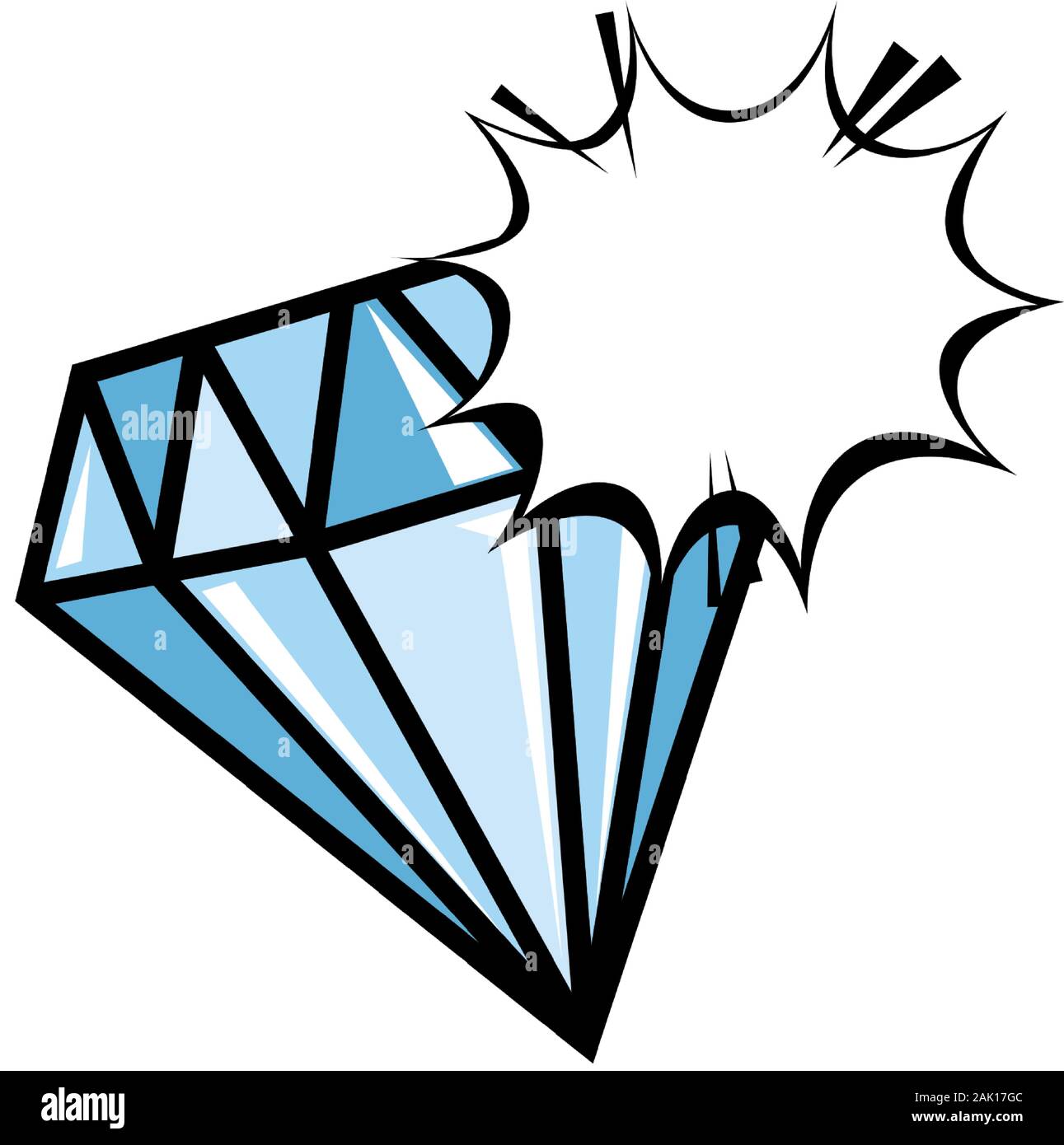diamond with explosion pop art style icon Stock Vector Image & Art - Alamy