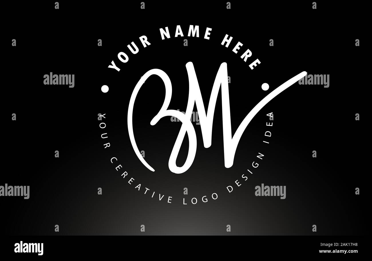 BW Handwritten Letters Logo Design with Circular Letter Pattern ...