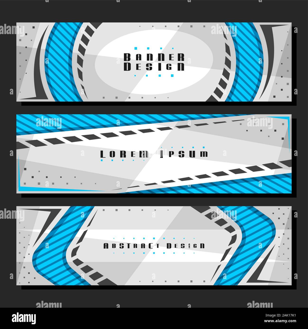 Vector set of horizontal futuristic Banners, 3 layouts for website ...