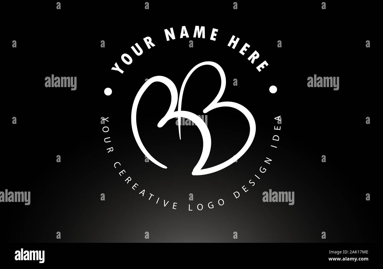 BB Handwritten Letters Logo Design with Circular Letter Pattern ...