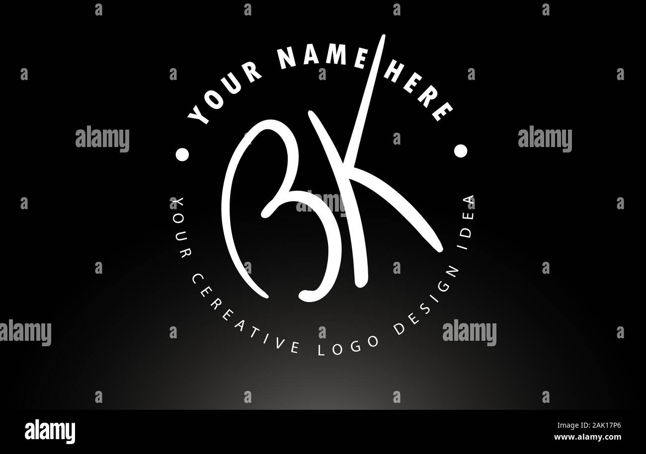 BK Handwritten Letters Logo Design with Circular Letter Pattern ...