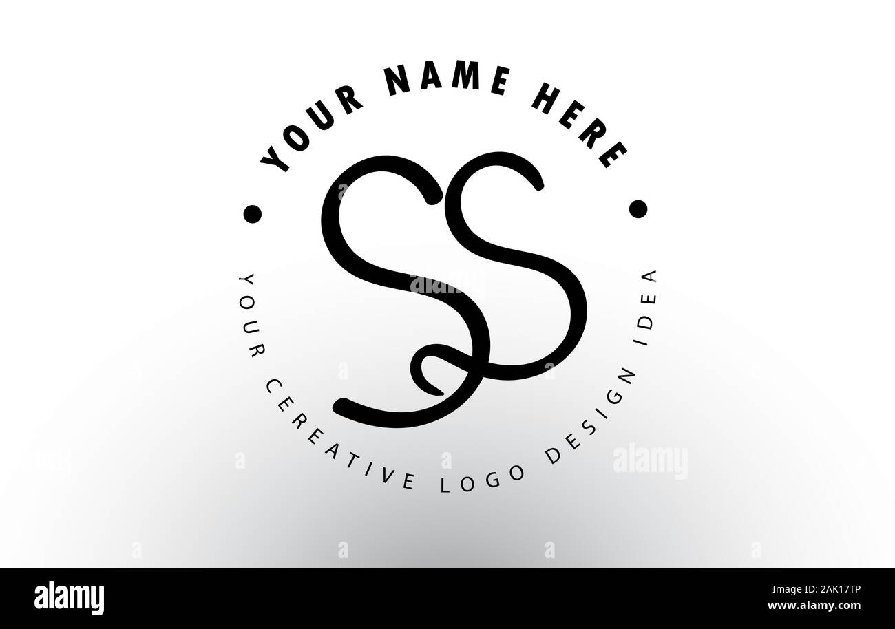 SS Handwritten Letters Logo Design with Circular Letter Pattern ...