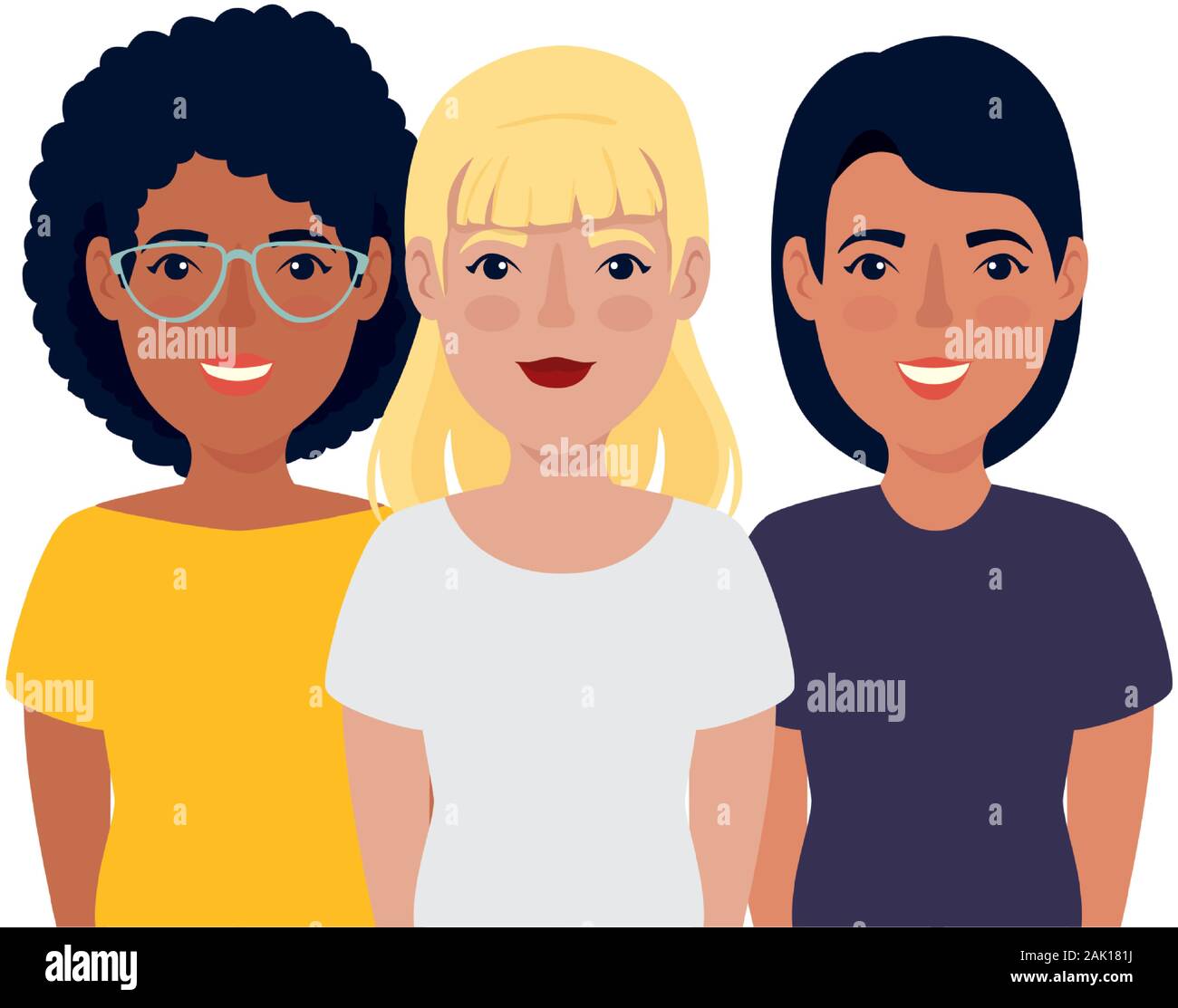 group of beautiful women avatar character icon Stock Vector Image & Art ...