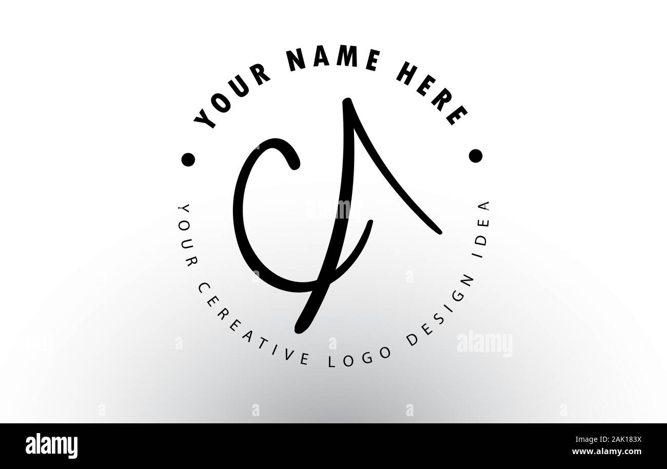 CA Handwritten Letters Logo Design with Circular Letter Pattern ...