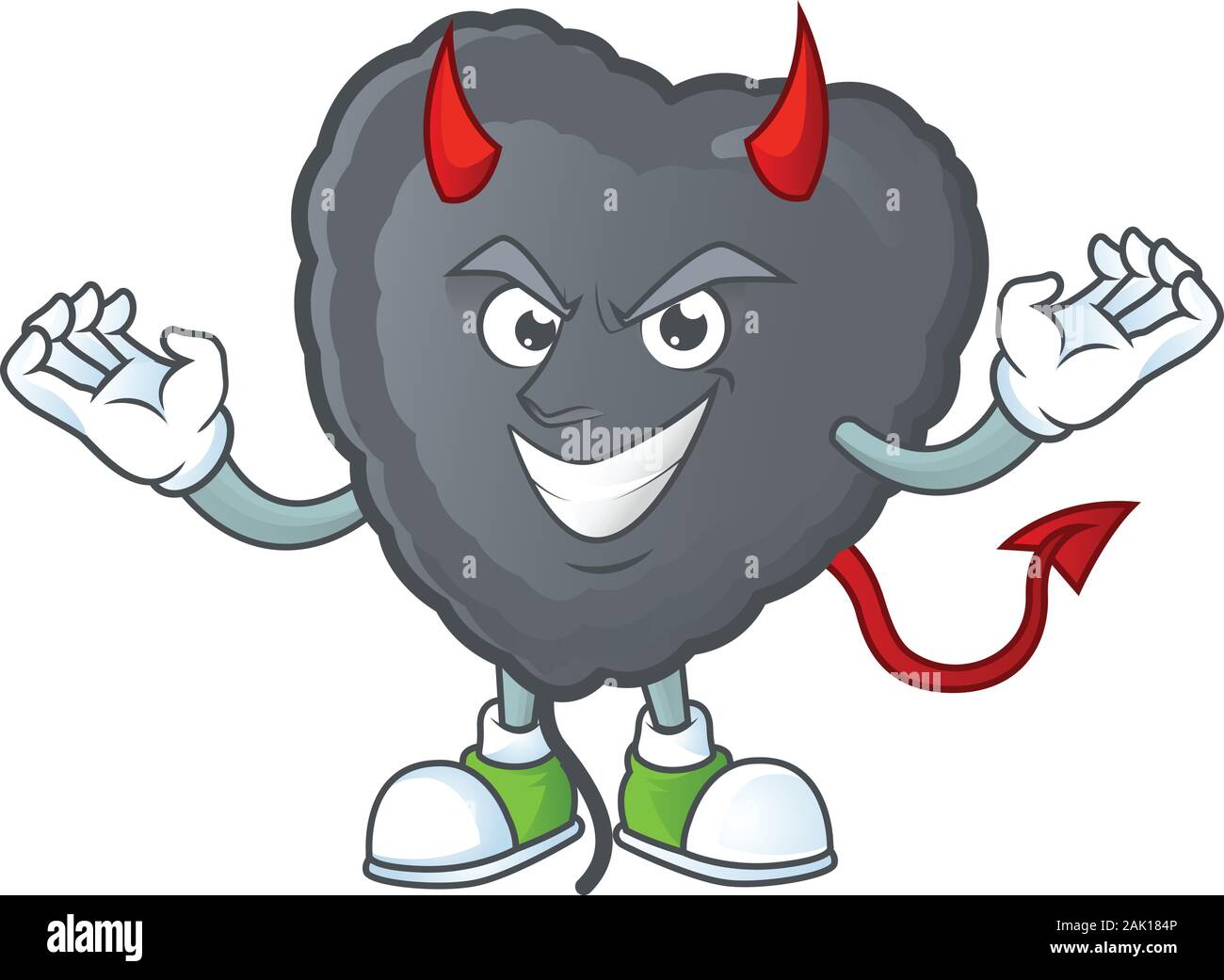 Devil black love balloon Cartoon character design Stock Vector Image ...