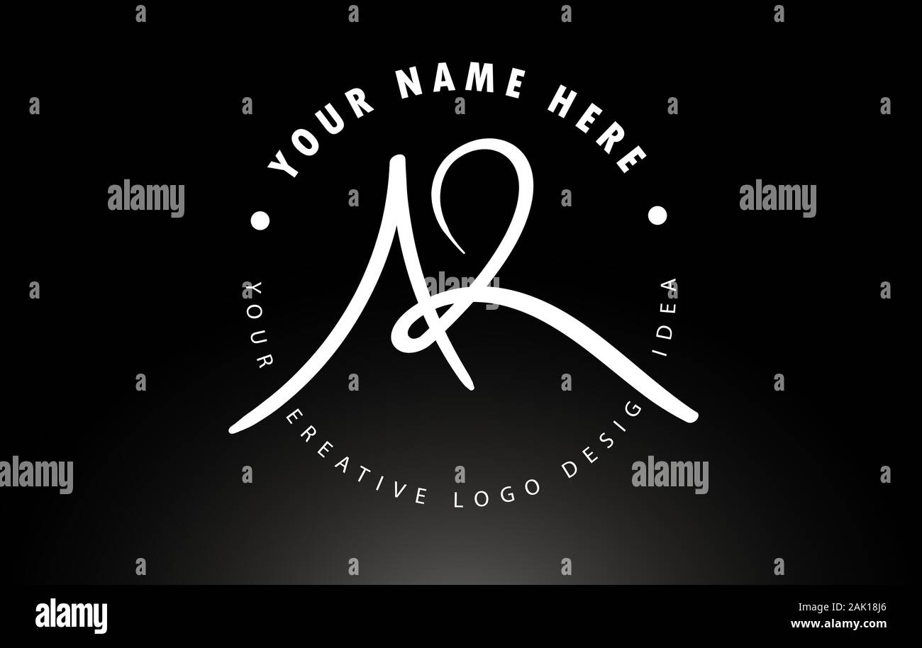AR Handwritten Letters Logo Design with Circular Letter Pattern ...