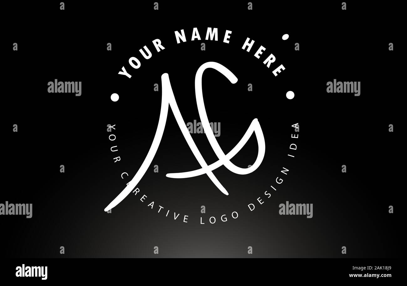 AG Handwritten Letters Logo Design with Circular Letter Pattern ...