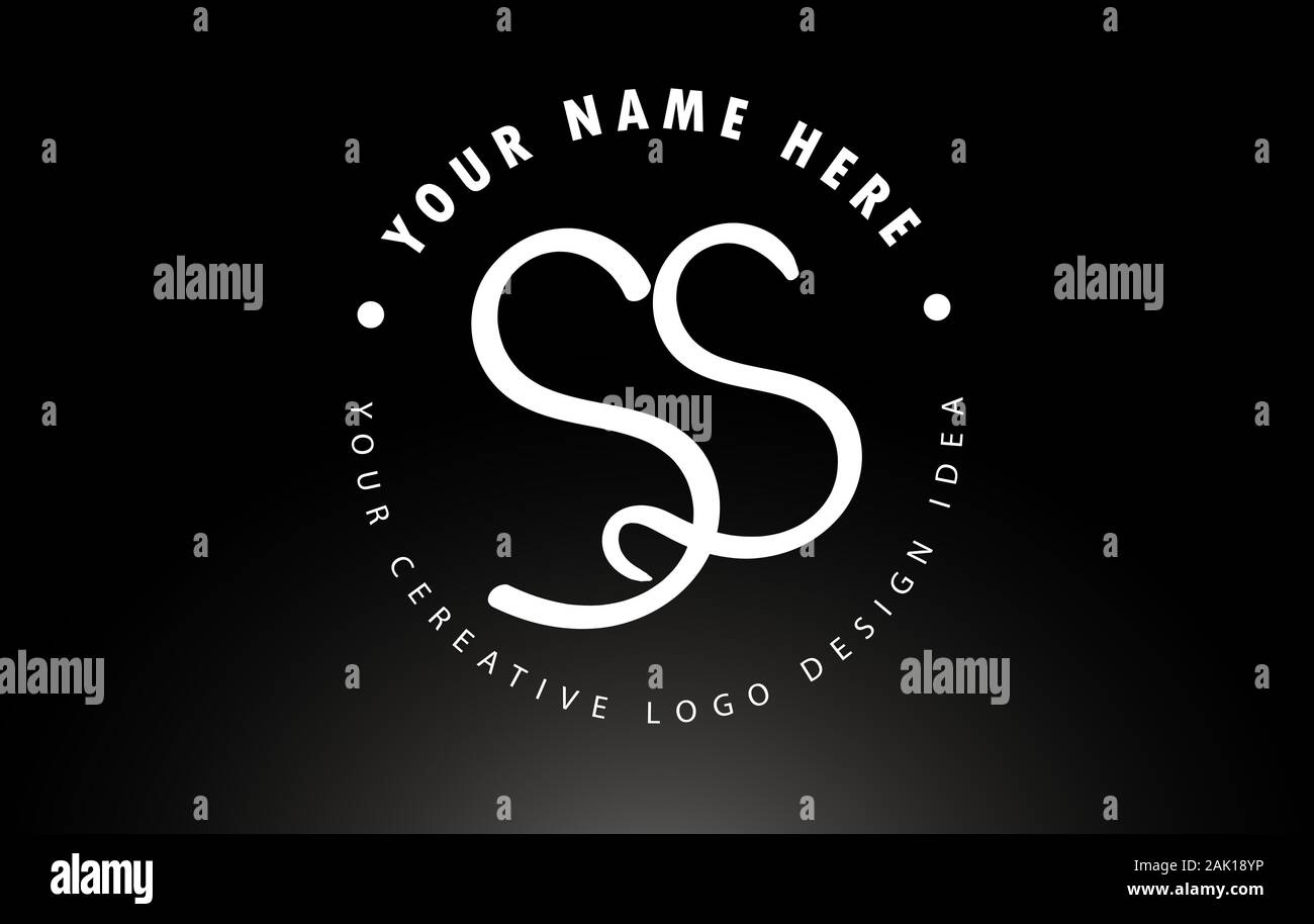 SS Handwritten Letters Logo Design with Circular Letter Pattern ...