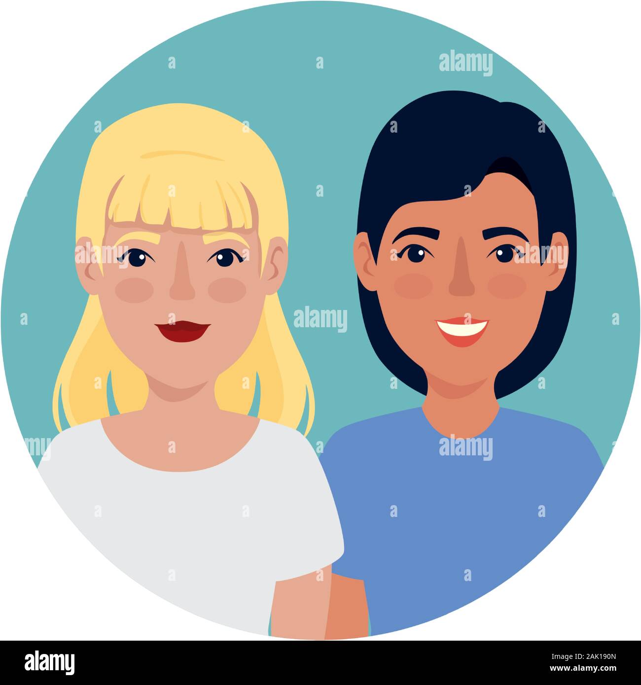 Group beautiful young women in Stock Vector Images - Alamy
