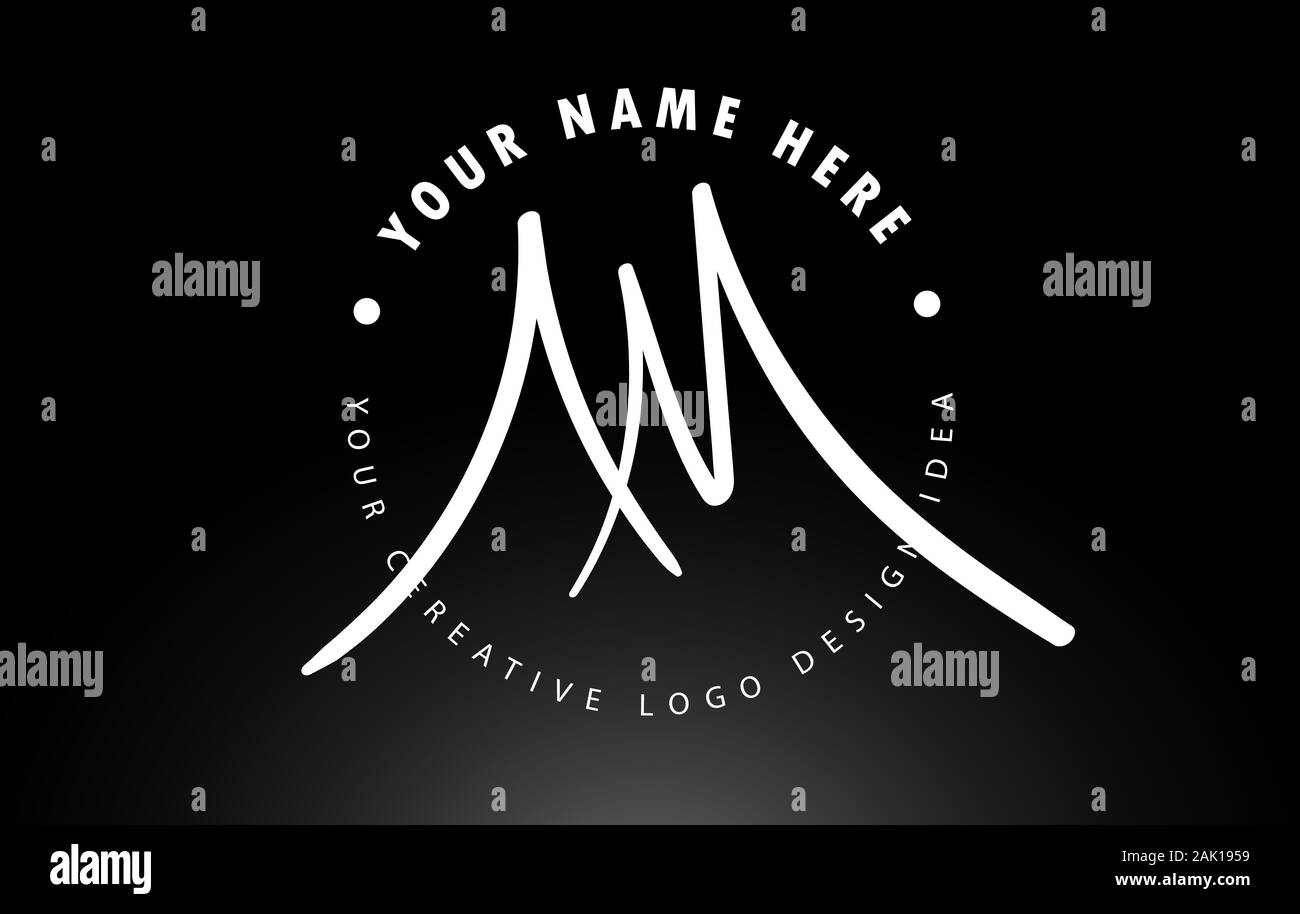 AM Handwritten Letters Logo Design with Circular Letter Pattern ...