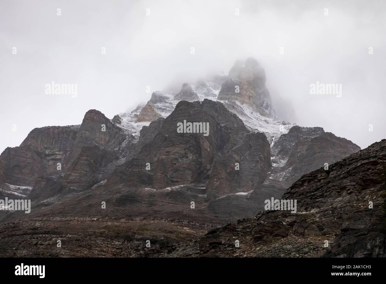 Mount Huber viewed from the Lake Oesa Trail in September in Yoho ...