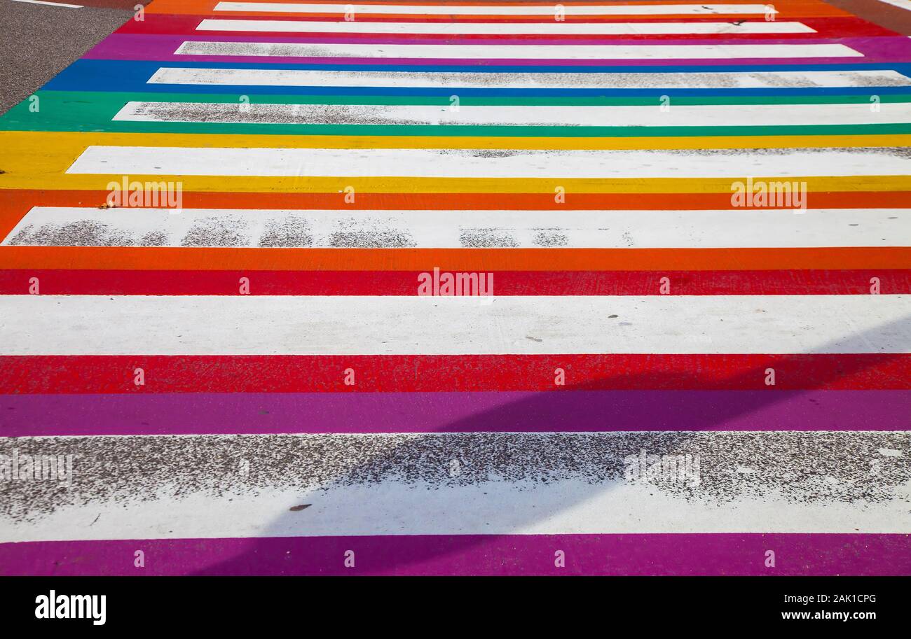 Rainbow zebra crossing hi-res stock photography and images - Alamy