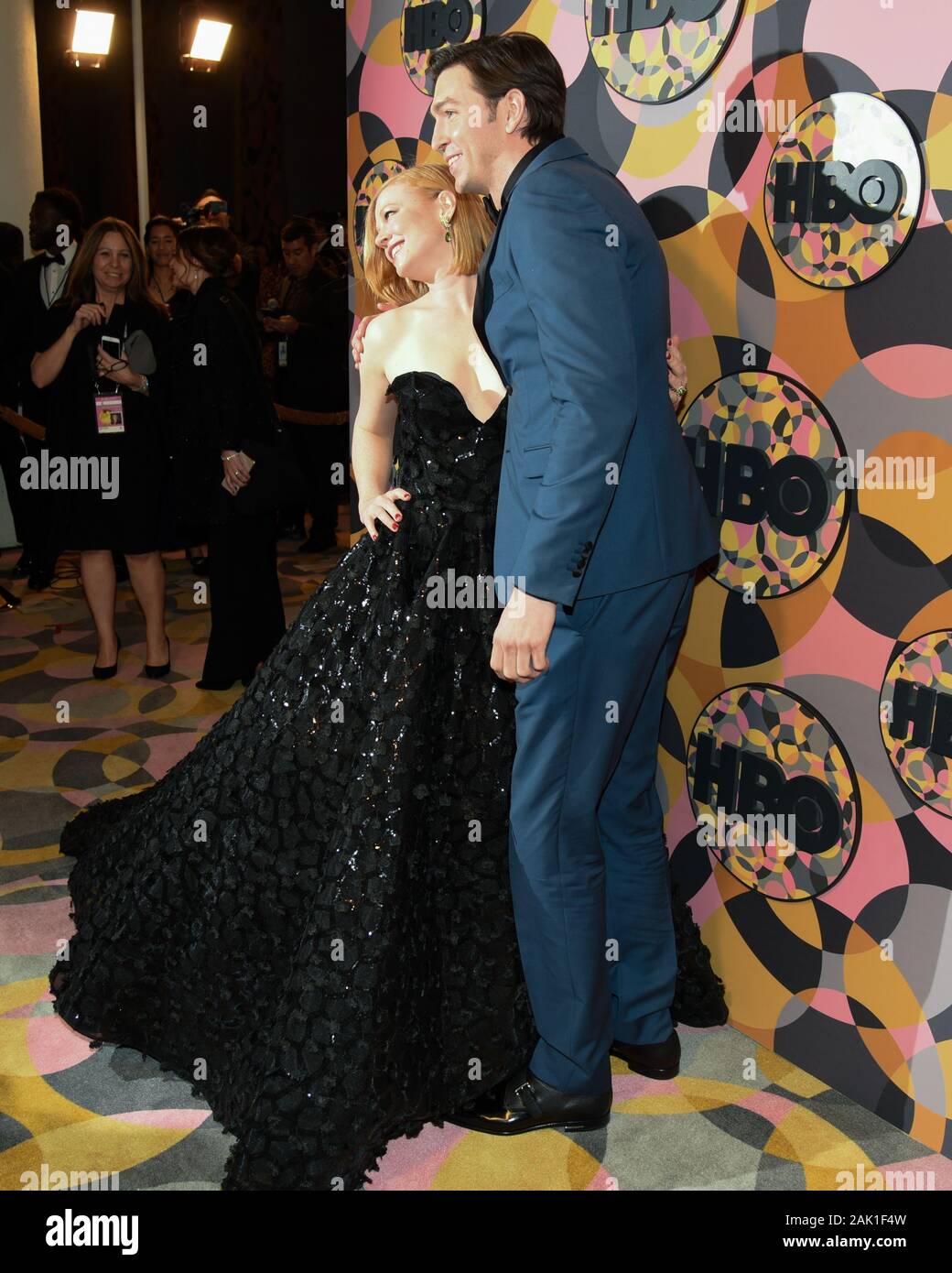 January 5, 2020, Beverly Hills, CA, USA: Sarah Snook and Nicholas Braun ...