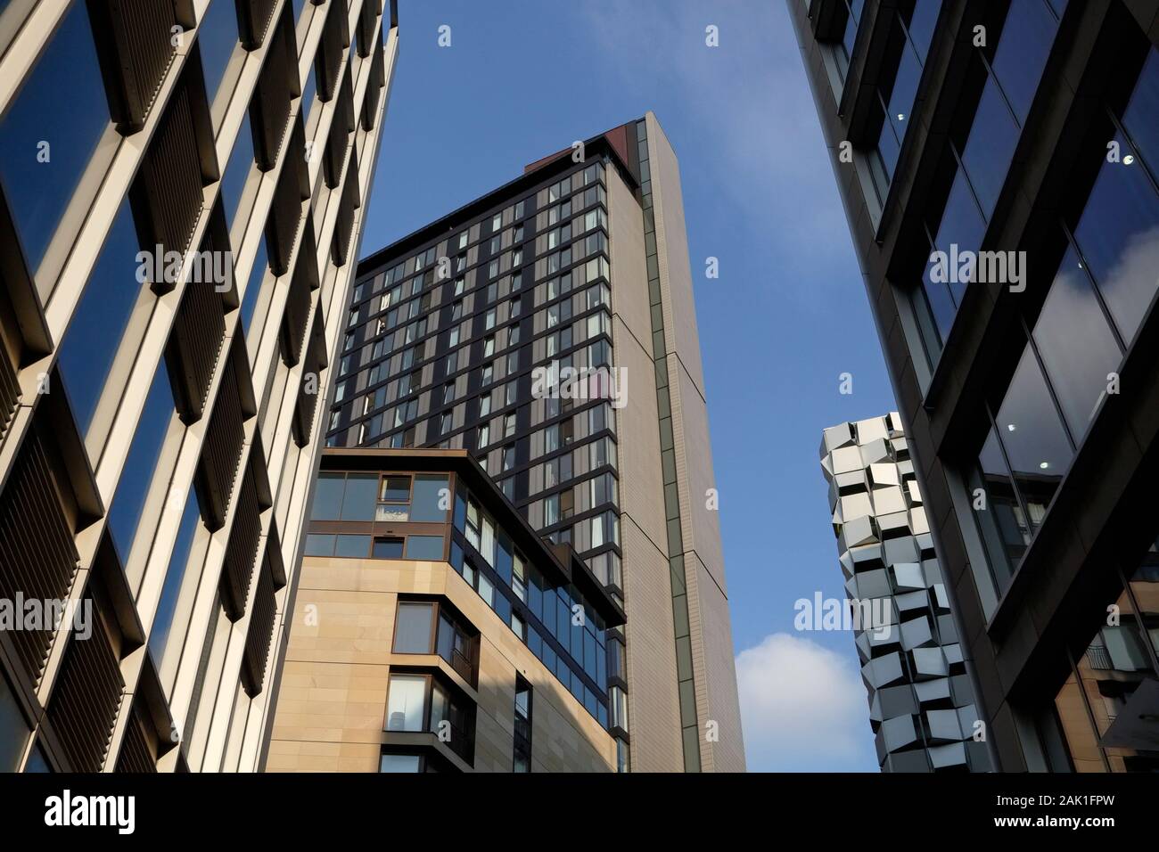 The City Lofts and skyline of Sheffield City centre, England UK Tall ...