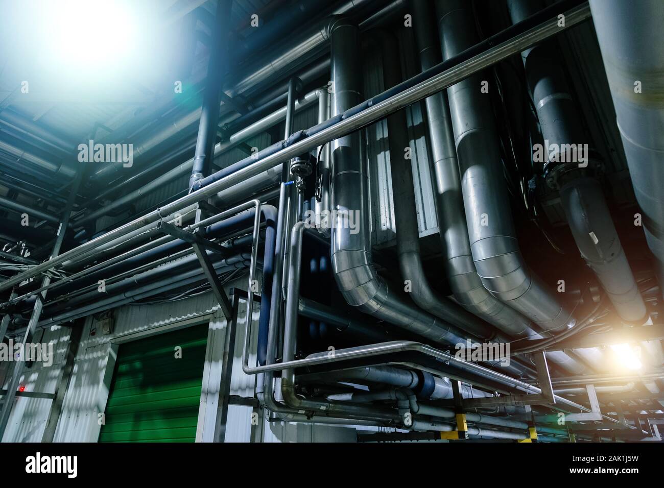 Industrial steel pipes. Pipeline system for delivering components or ...