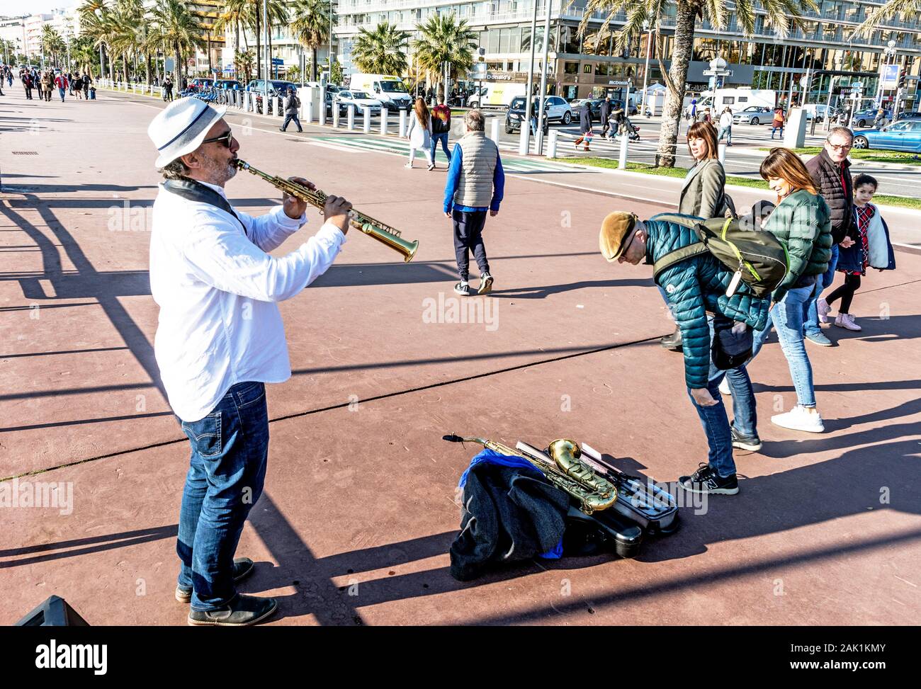 Saxophone Player On the Prom Des Anglais Nice France Stock Photo - Alamy