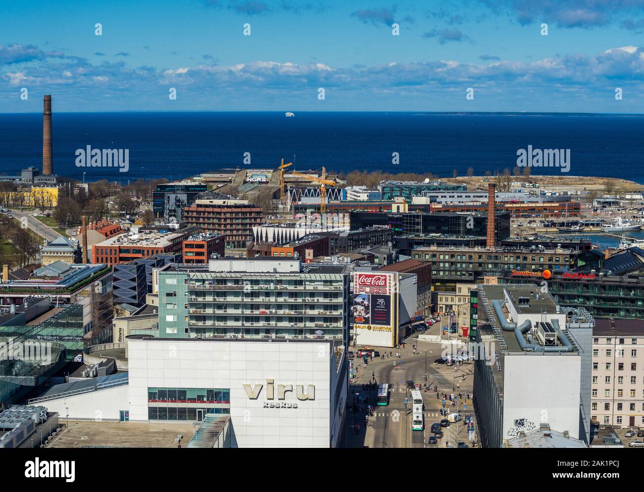 April 21, 2018 Tallinn, Estonia. View from the observation deck on the ...