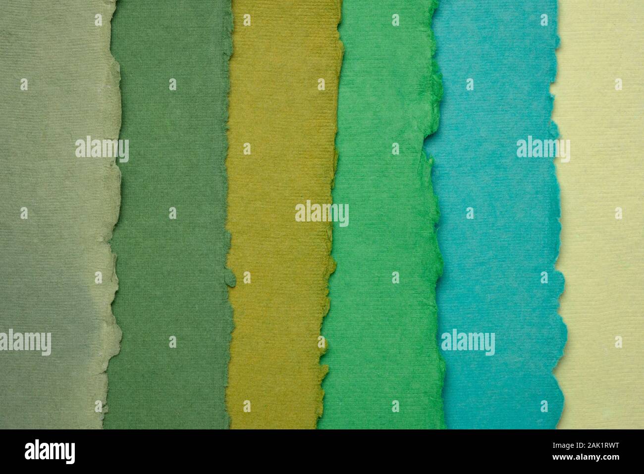 collection of handmade Indian paper in blue and green tones produced ...