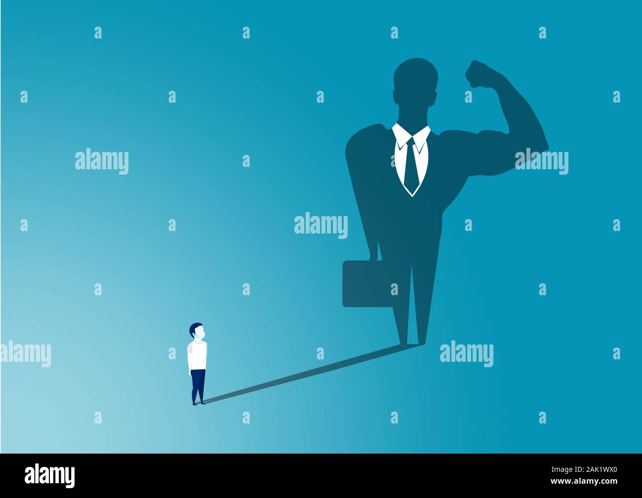 child looking big shadow man business himself for future Stock Photo ...