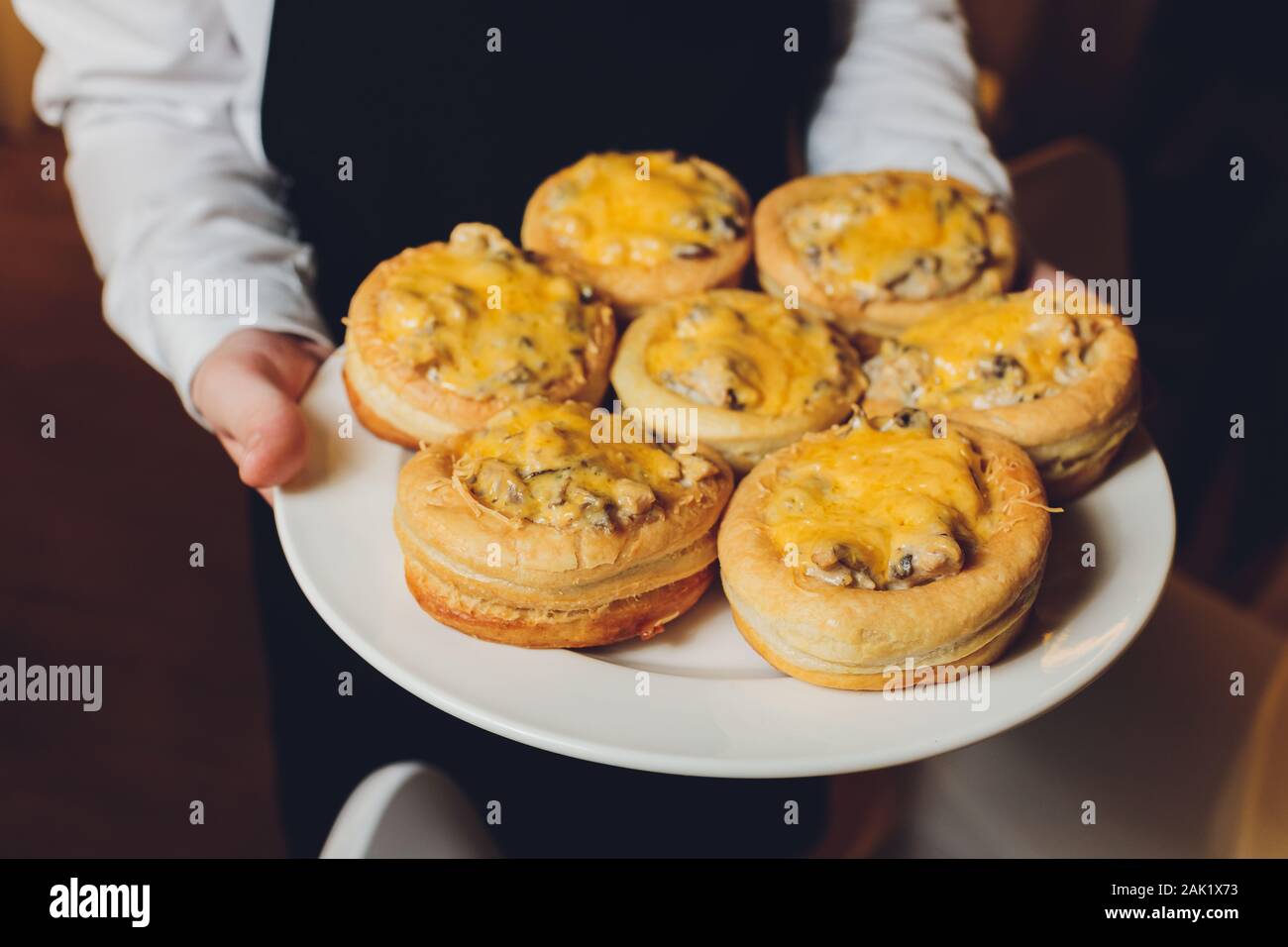 Traditional russian belyashi. Small fried pies with meat and onion ...