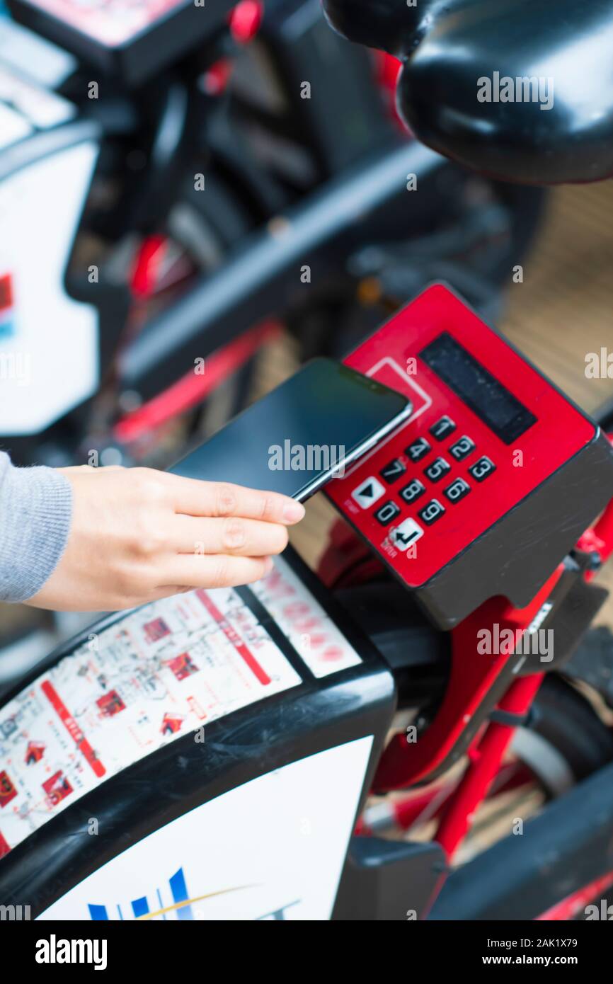 Bicycle sharing system Stock Photo - Alamy
