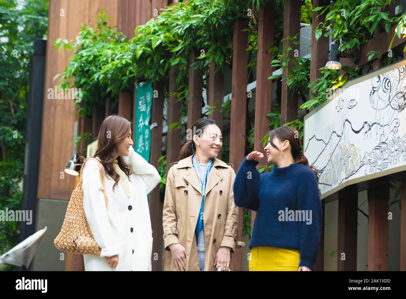 Women walking through town Stock Photo - Alamy