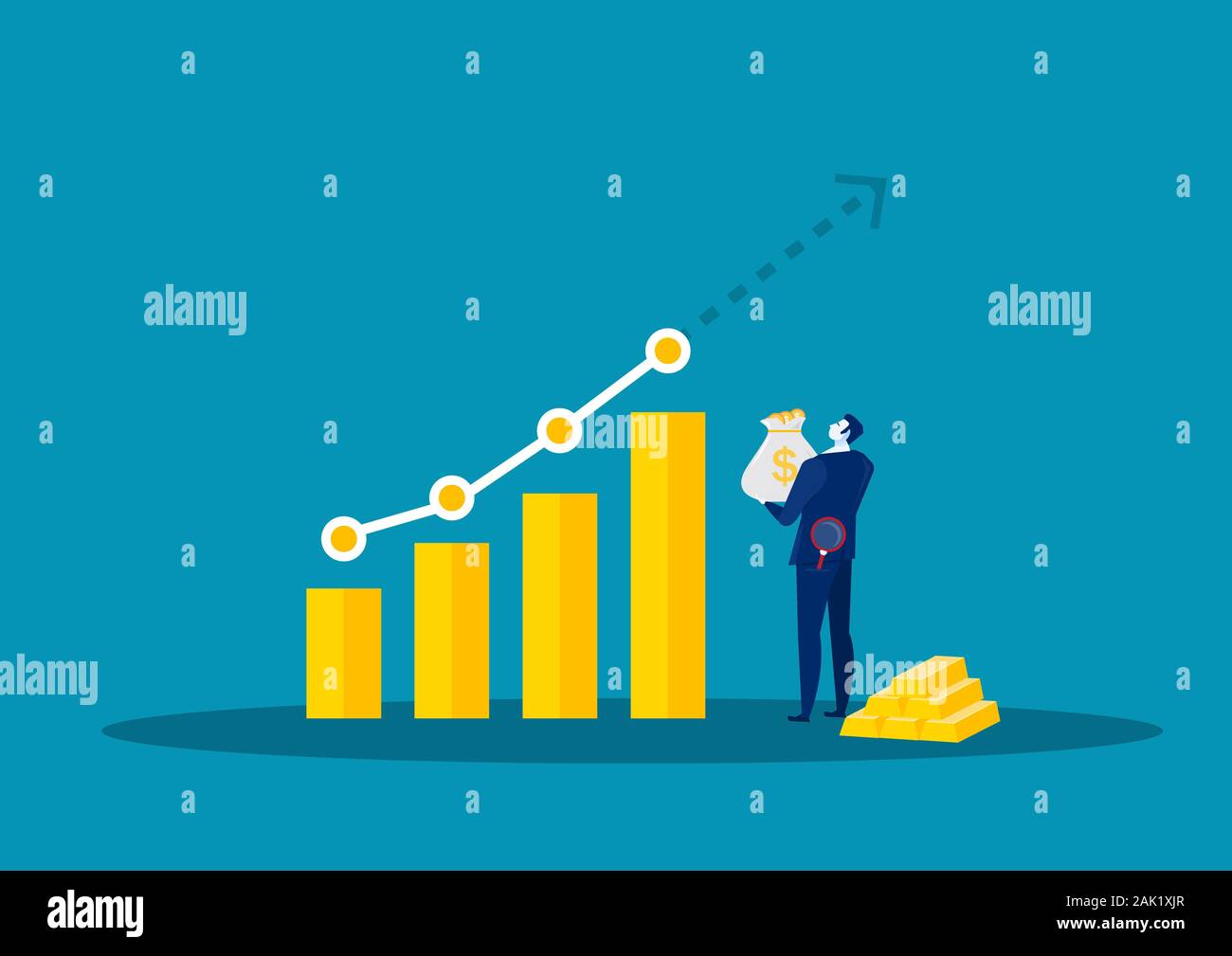 Businessman Watch graph for Analyze growth Market Graph Chart Stock ...