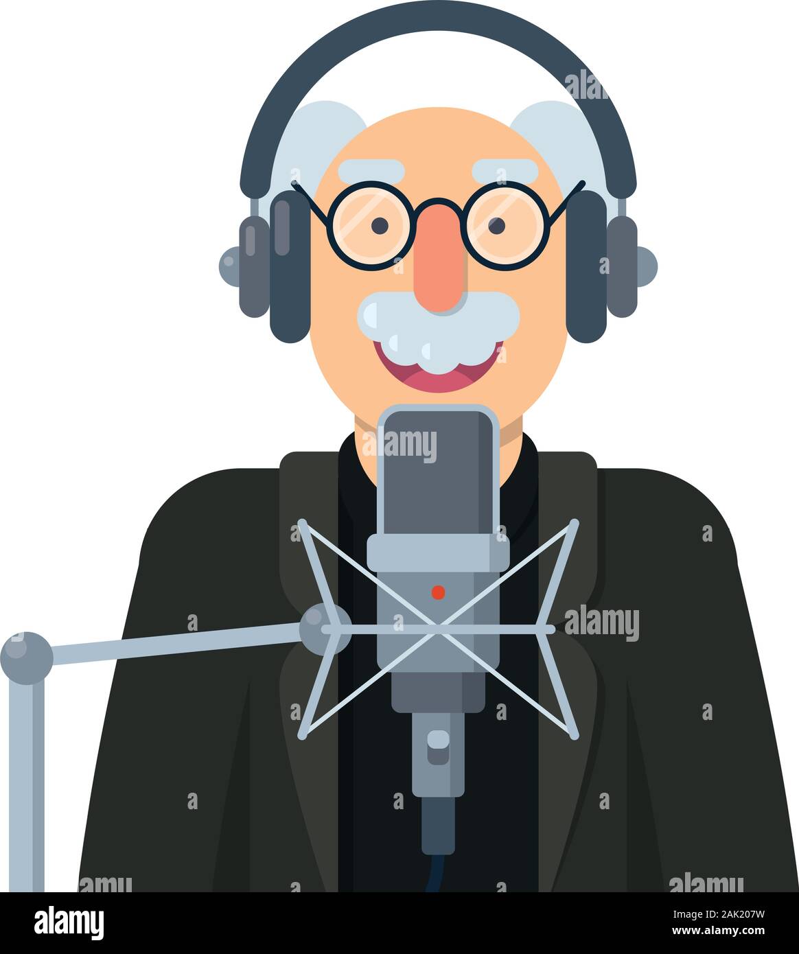 Person speaking into microphone cartoon hi-res stock photography and ...