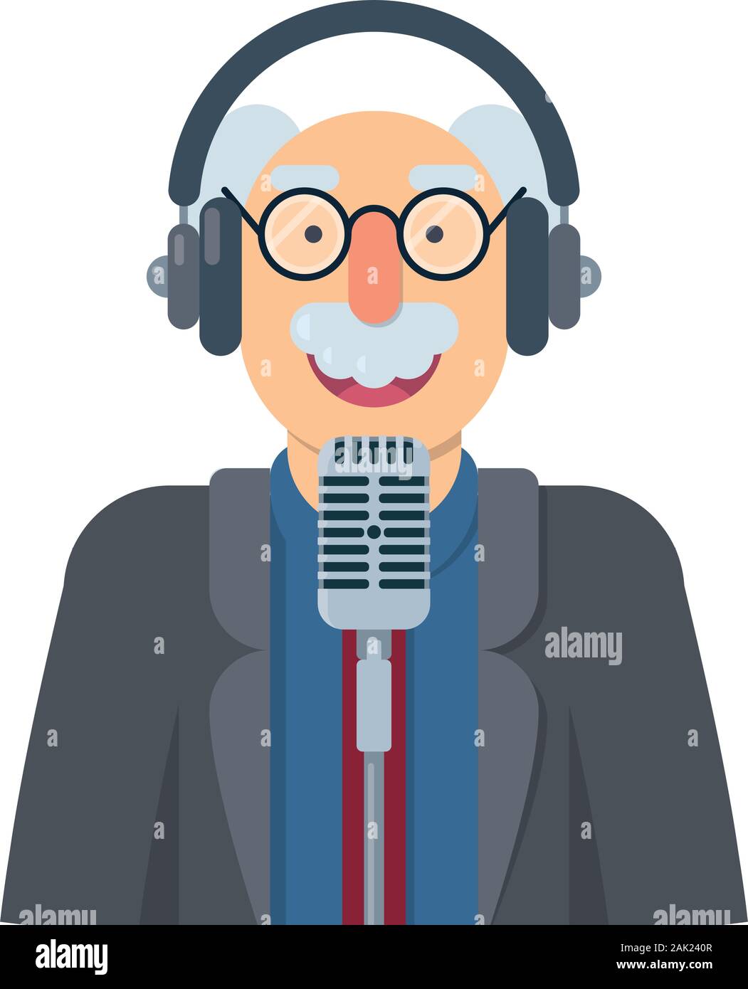 Audio recording microphone person Stock Vector Images - Alamy