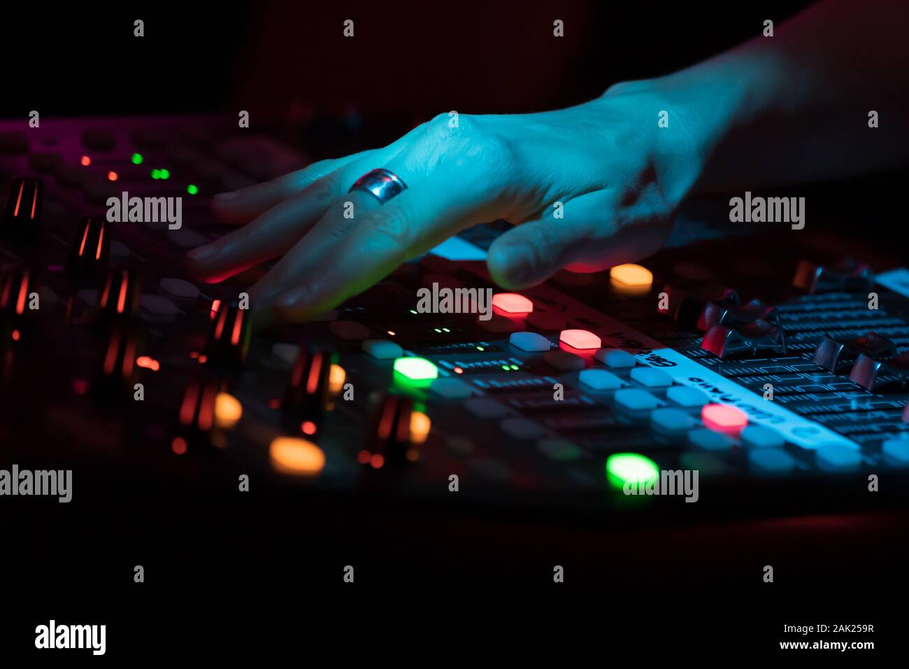 Hand control digital audio mixer hi-res stock photography and images ...