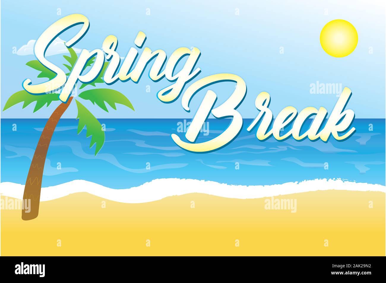 Spring Break Beach Graphic Stock Photo - Alamy