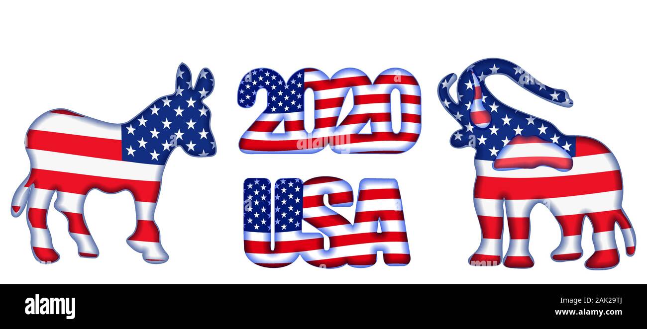 US presidential election until 2020. Symbol of the Republican and ...