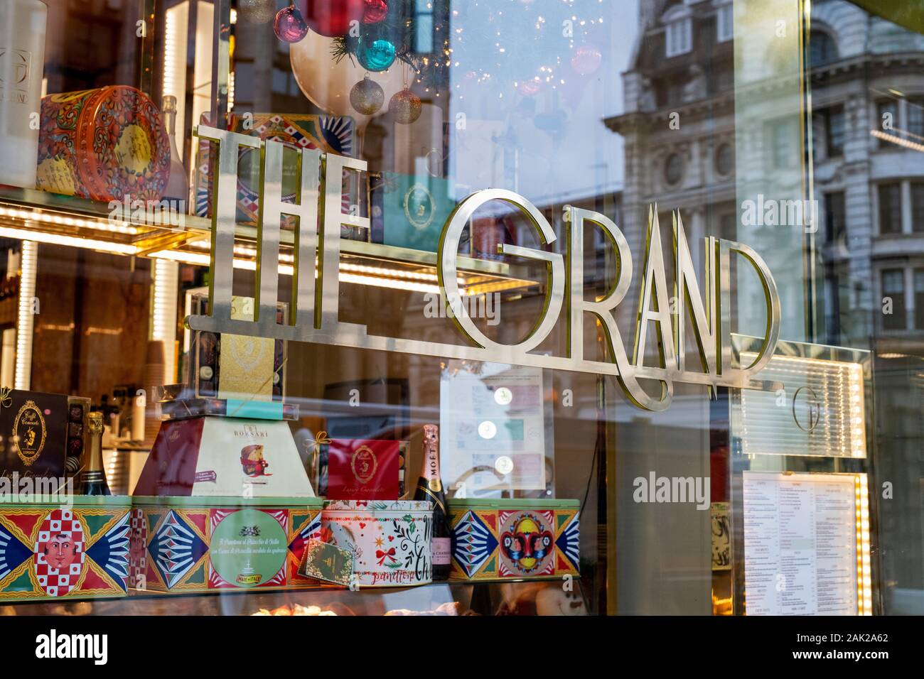 The Grand window in December. Piccadilly, Mayfair, London, England ...