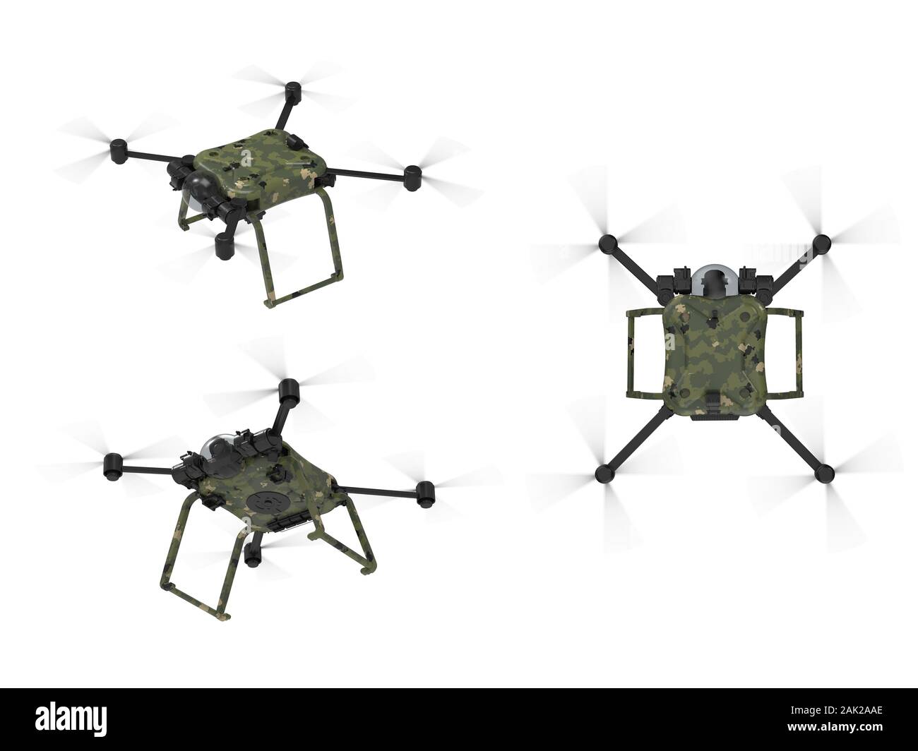 3d rendering set of military drones isolated on white Stock Photo - Alamy