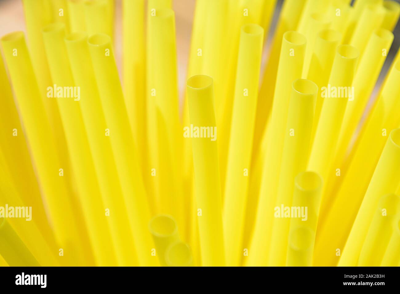 Straws plastic c background yellow screen many group plastic Stock ...