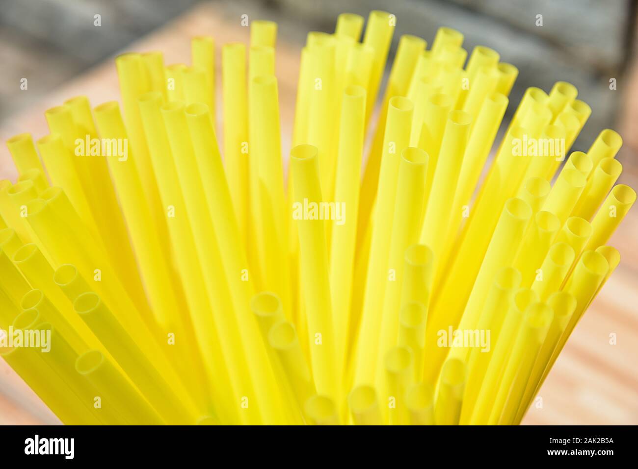 Straws plastic c background yellow screen many group plastic Stock ...