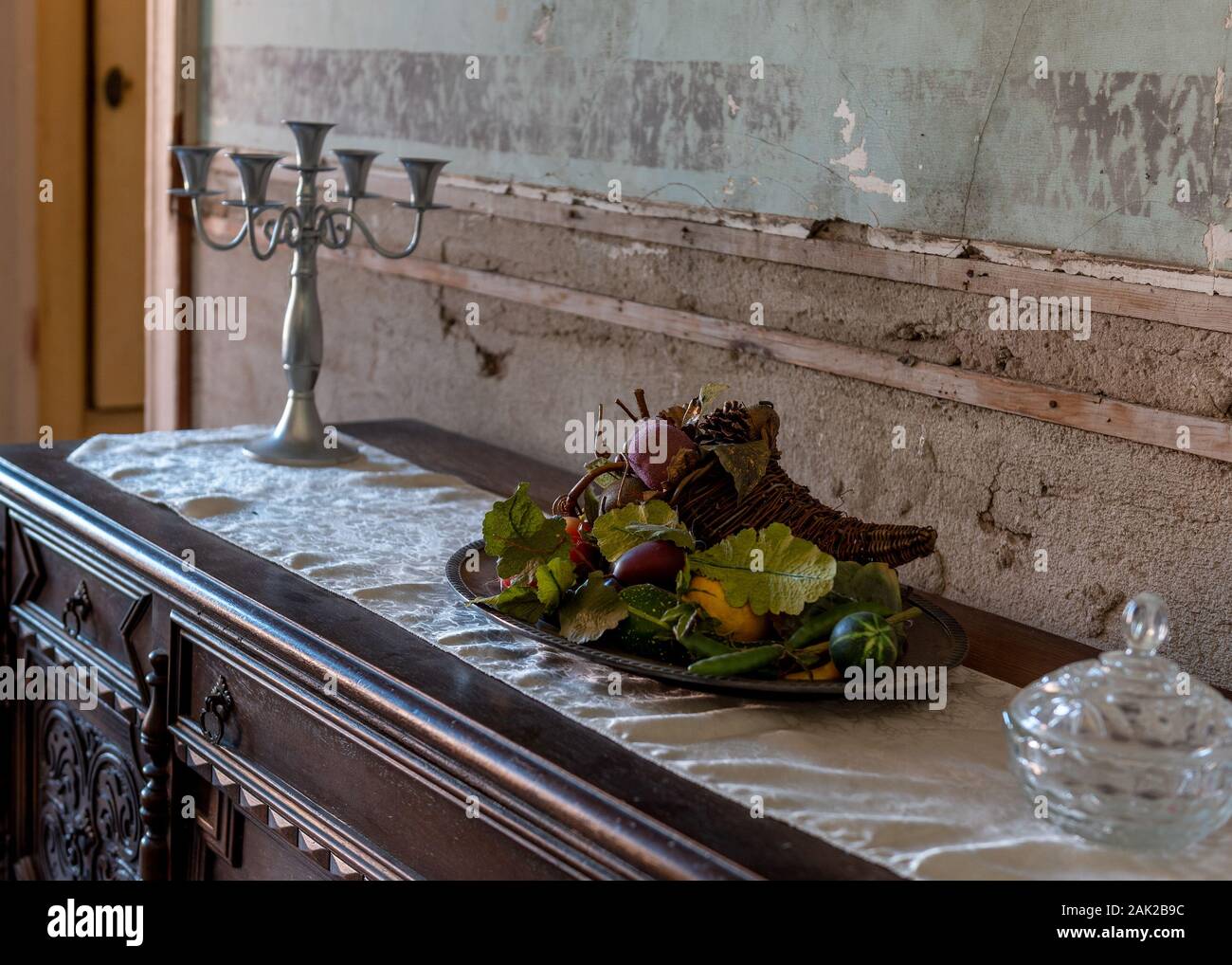Dining room furniture at the Preston Castle School of Industry. The ...