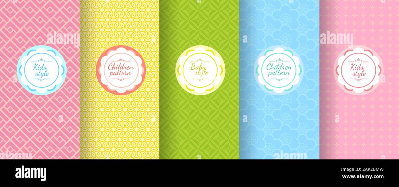 Kids colorful seamless pattern. Cute Baby design Stock Vector Image ...