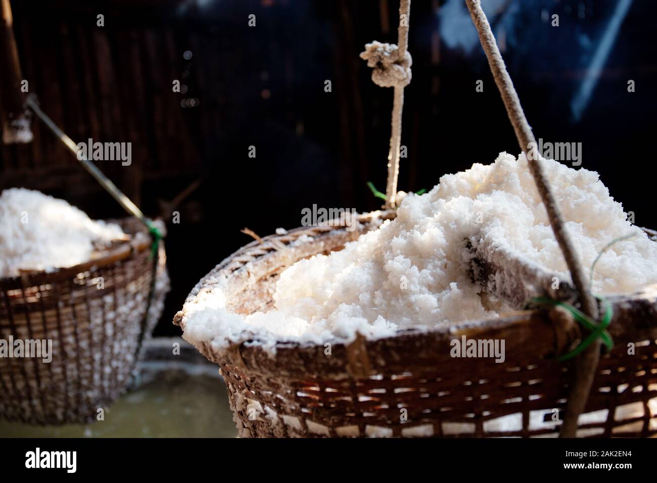Salt on basket with sunlight at home in countryside Stock Photo - Alamy