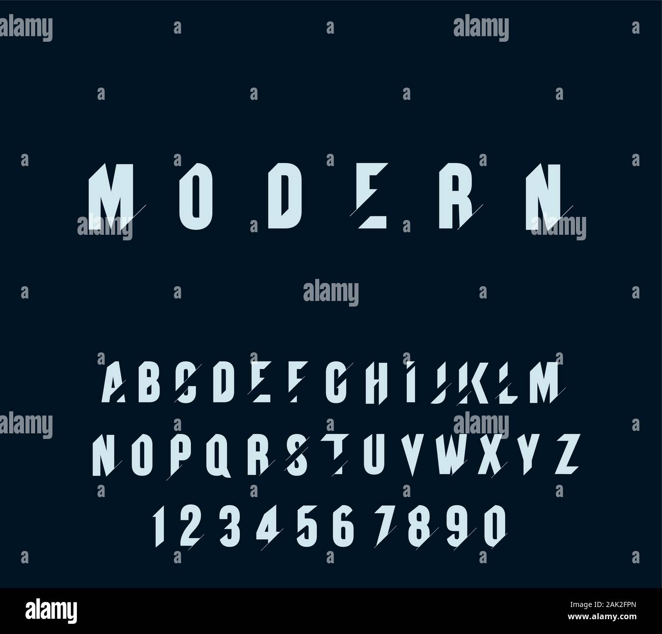 Vector of modern abstract font and alphabet. vector illustration Stock ...
