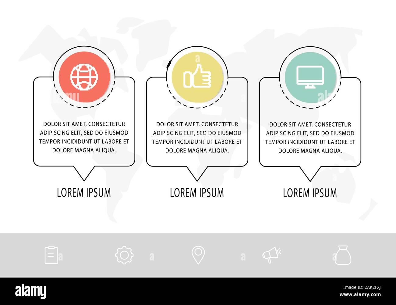 Vector template circle infographics. Business concept with 3 options, arrows and parts. Three ...