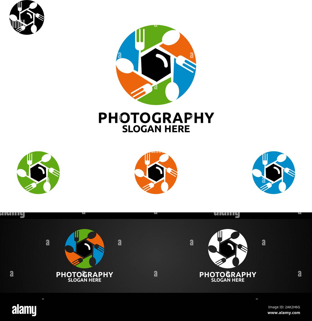 Food Camera Photography Logo Icon Vector Design Template Stock Vector ...