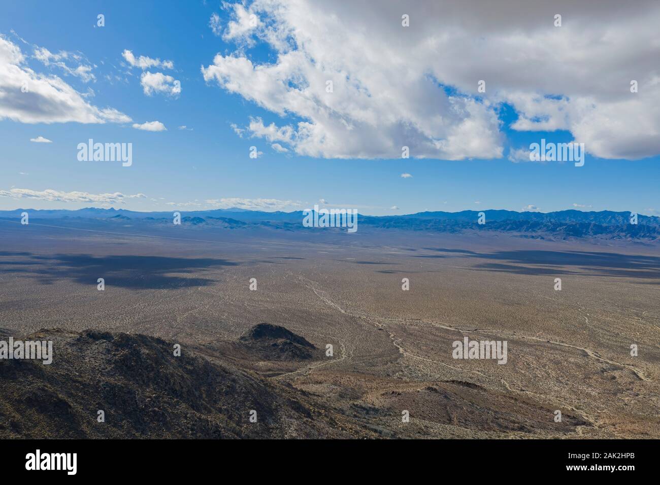 Sunny aerial beautiful landscpe of the Knob Hill Spring at Boulder City ...