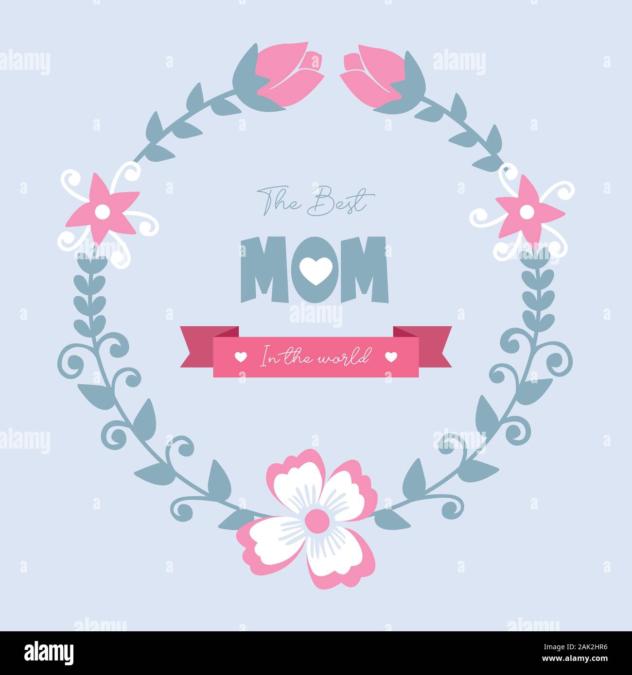 Unique pattern of leaf and flower frame, for best mom in the world ...