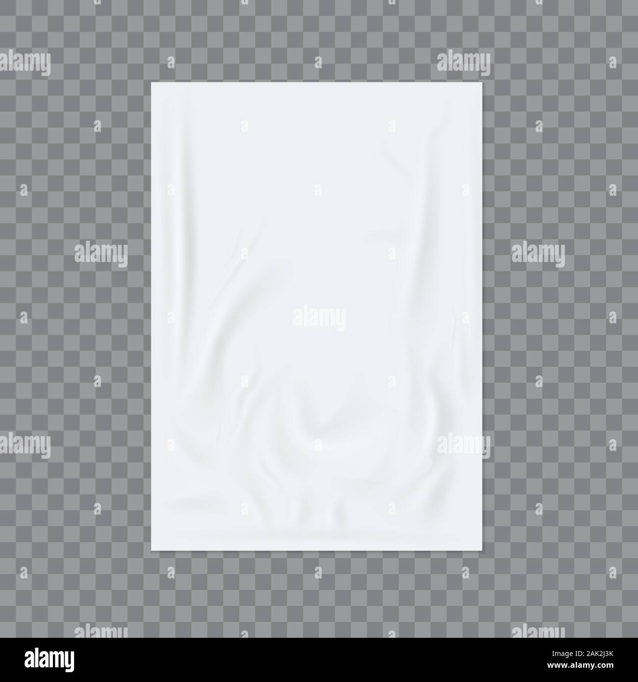 Wrinkled paper vector realistic template for poster or flyer glued to ...