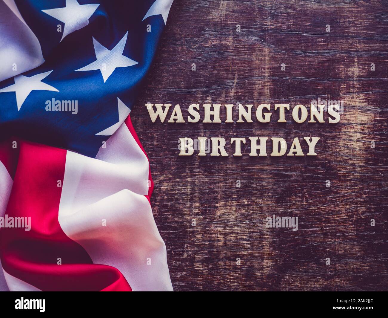 Washington's Birthday. Beautiful greeting card, top view Stock Photo ...