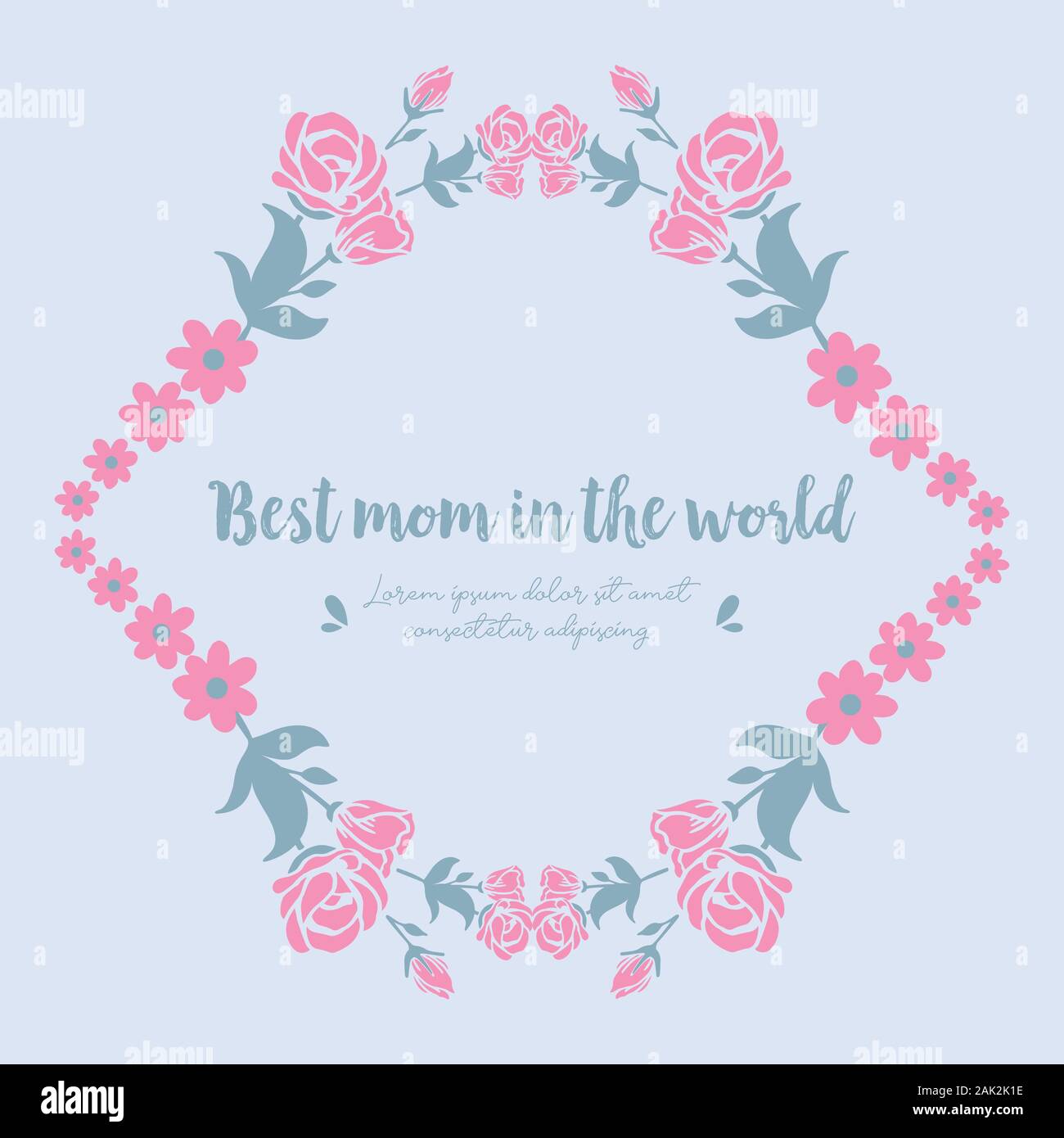 Modern shapeof leaf and flower frame, for best mom in the world ...