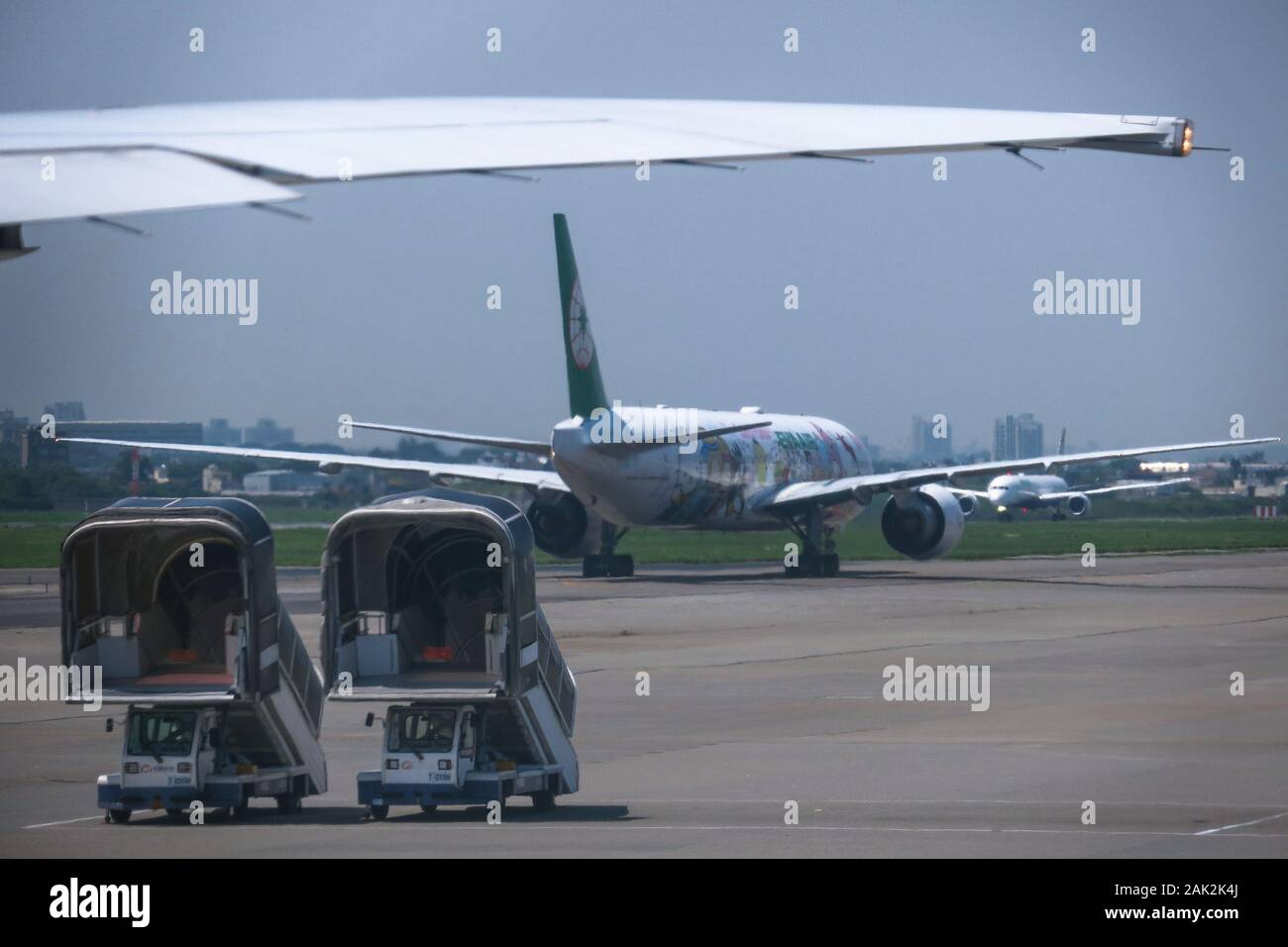 EVA Air a320 Jet on Runway With AirStairs- Taoyuan International ...