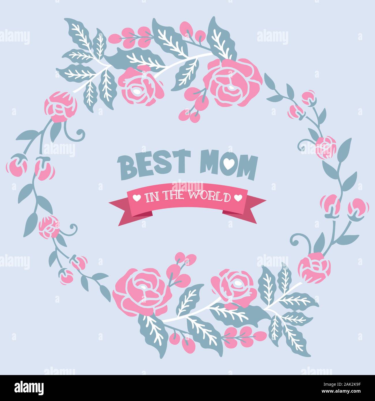 Decorative frame with elegant leaves and flower, for best mom in the ...